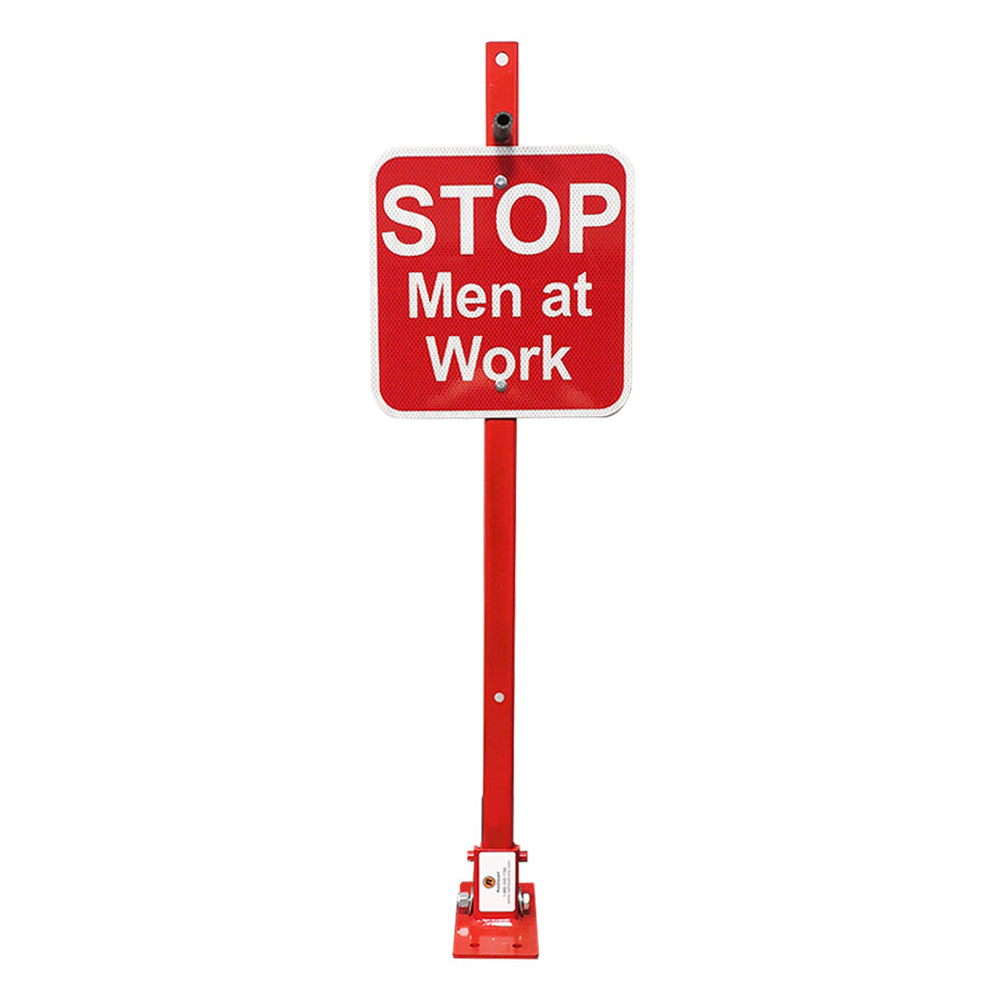 Heavy Duty Red Flag with 12x12 Red sign Stop men at work, HIP reflecti ...