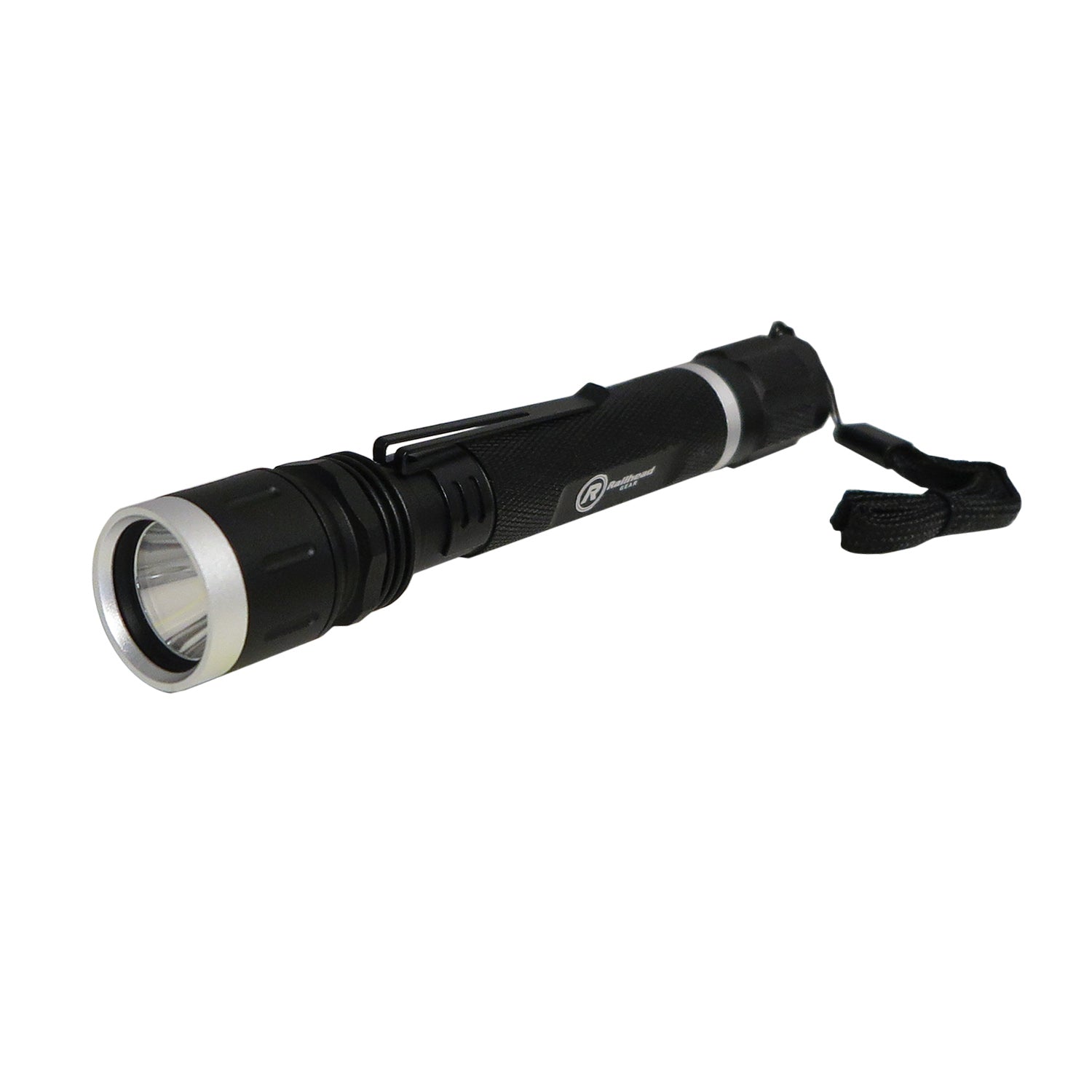 120 Lumen Flashlight 2 AA included, strap and pouch – Railhead Corporation