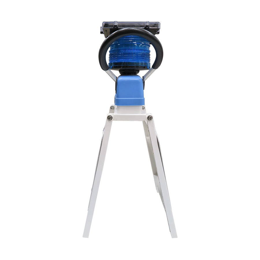 Portable Stand With M500-SOLAR B and 9x12 Blue Stop Men at Work signs ...
